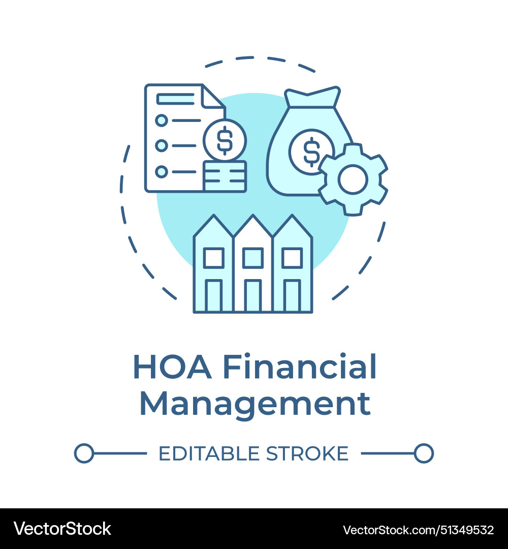 Hoa financial management soft blue concept icon Vector Image