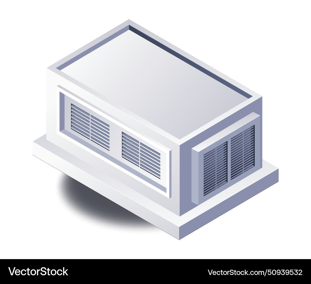 Hvac installation system flat isometric 3d Vector Image
