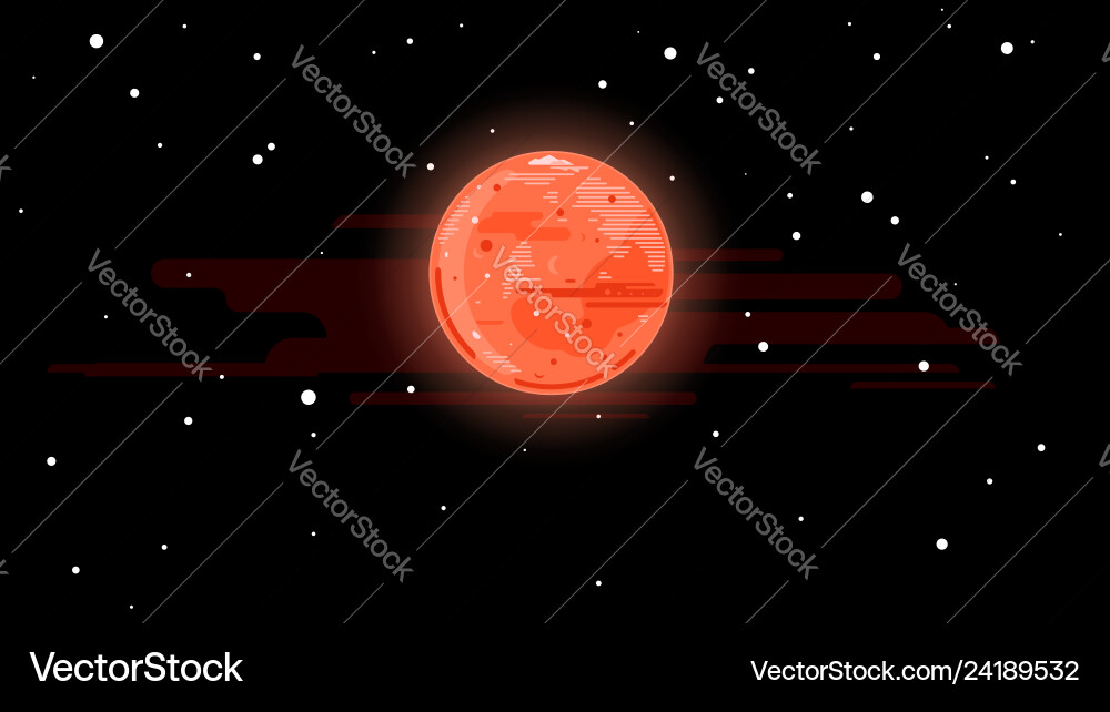 Planet mars in space Royalty Free Vector Image