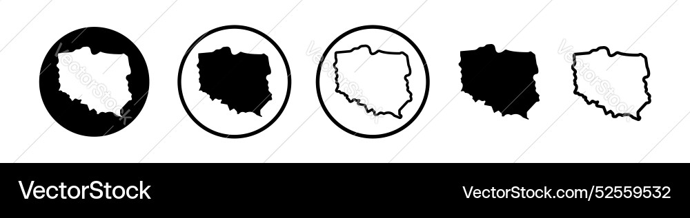 Poland icon set on white background Royalty Free Vector