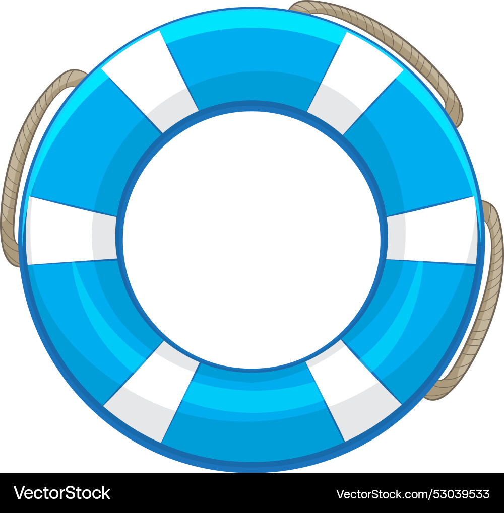 A blue lifeguard ring with white stripes Vector Image