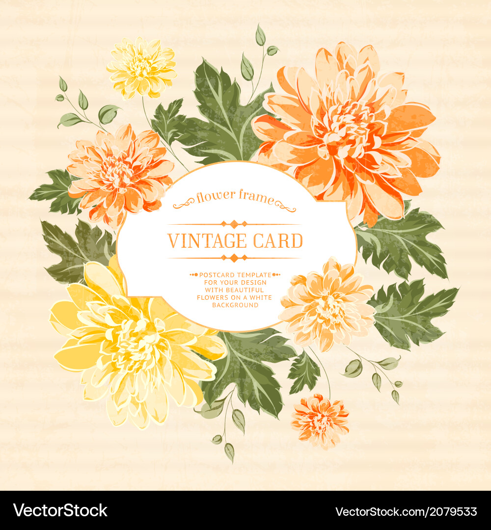 Beautiful card with flowers Royalty Free Vector Image