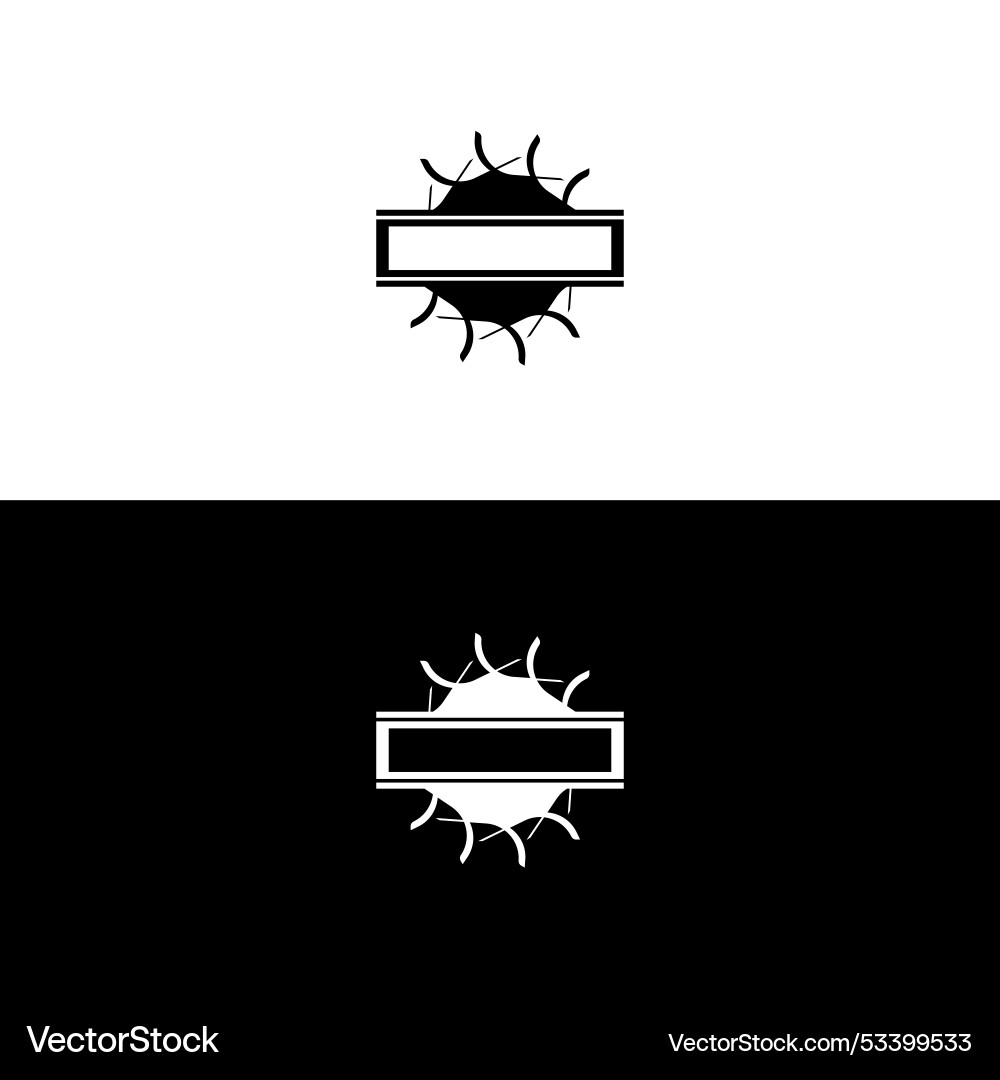 Black and white circle logo design unique Vector Image