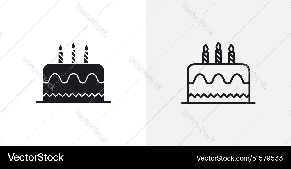Cake birthday icon icon set Royalty Free Vector Image