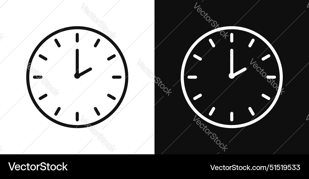 Clock two icon Royalty Free Vector Image - VectorStock