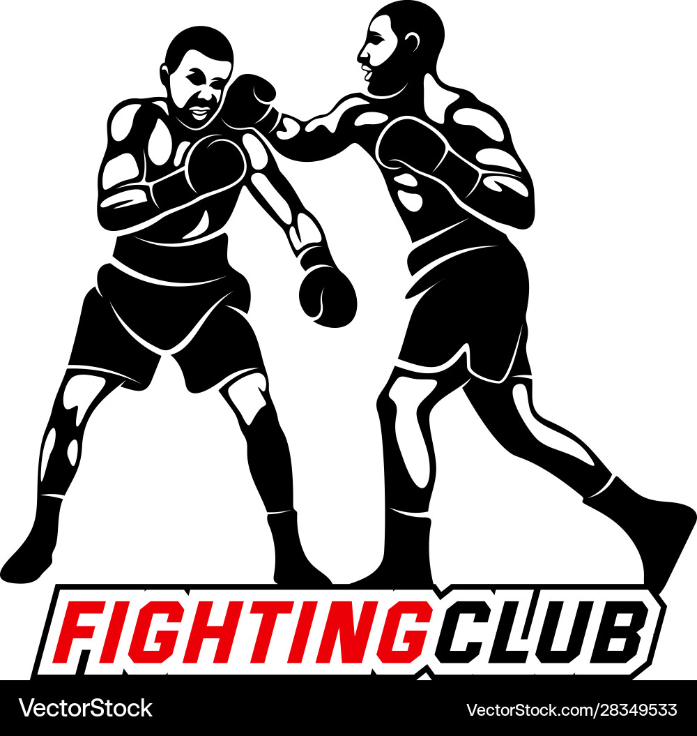 Fight player logo design boxing template Vector Image
