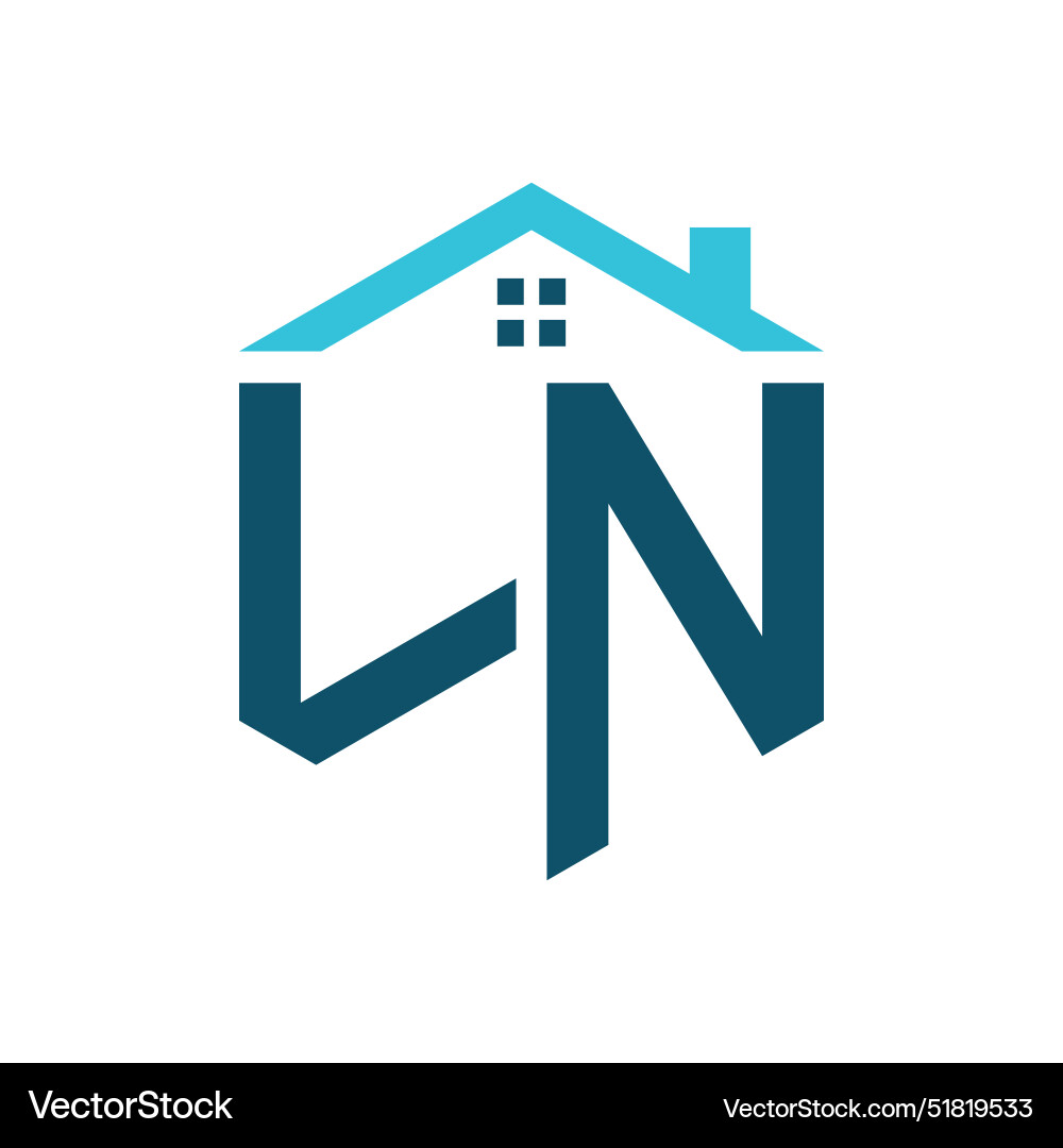 Ln house logo design template letter Royalty Free Vector