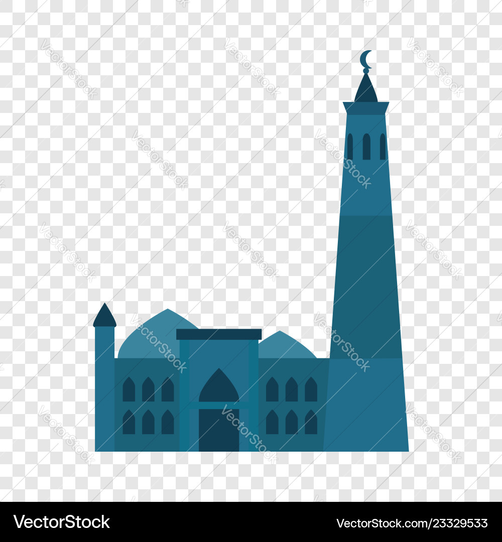 Muslim building icon flat style Royalty Free Vector Image