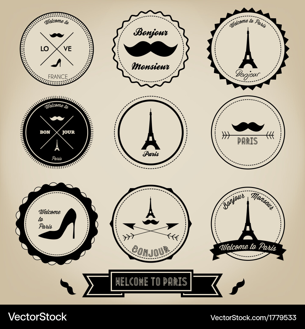 Paris france vintage label Royalty Free Vector Image