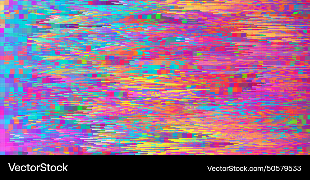 Pixelated colorful digital noise glitched texture Vector Image