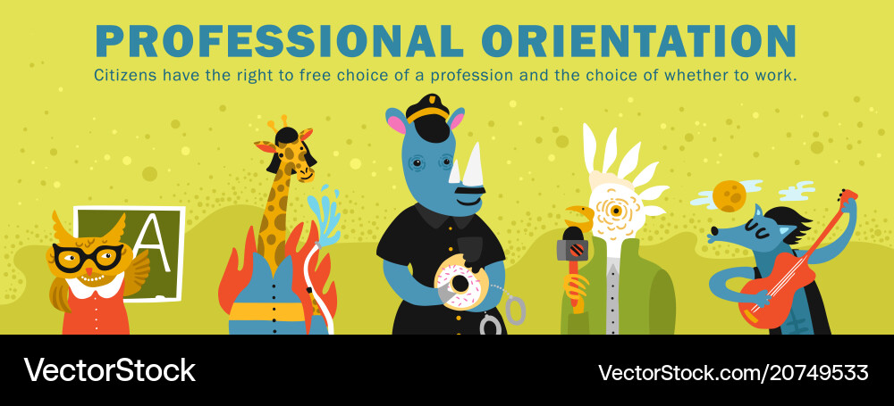Professional Animal Crew Header Royalty Free Vector Image