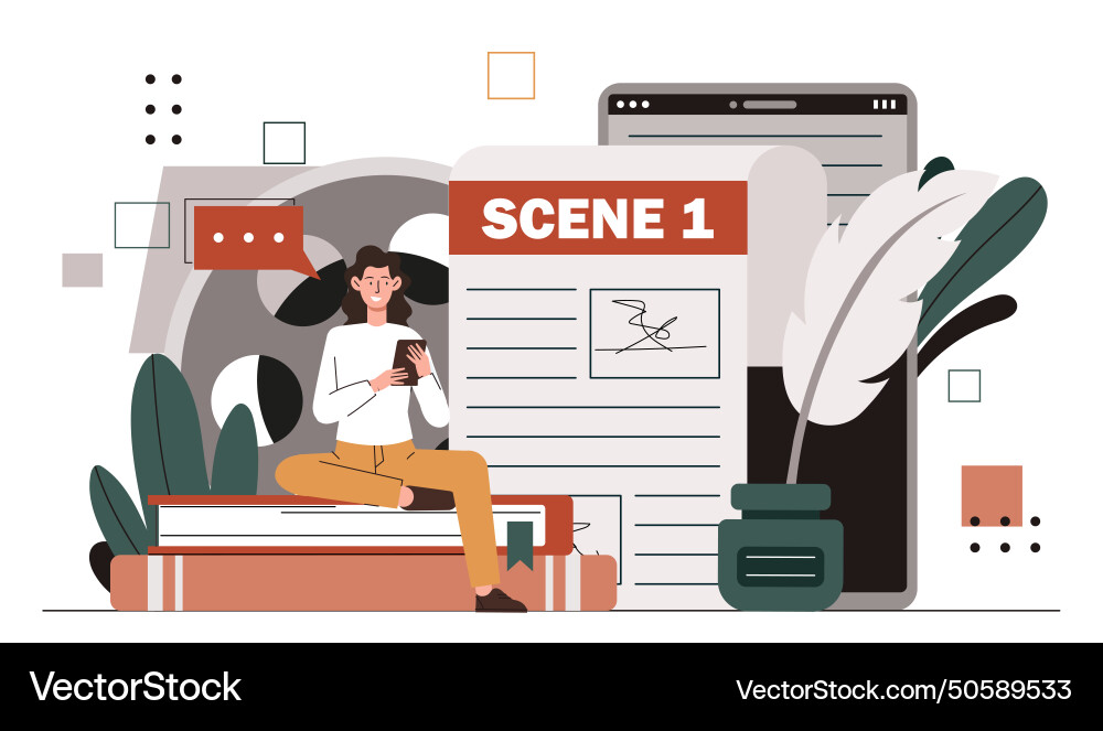 Screenwriter woman concept Royalty Free Vector Image