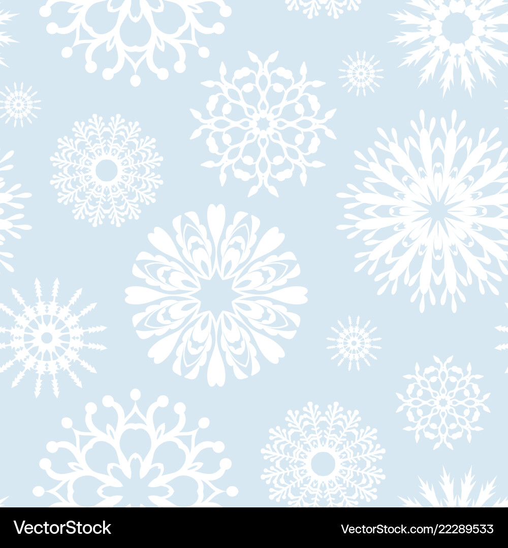 Seamless pattern with falling snowflakes Vector Image