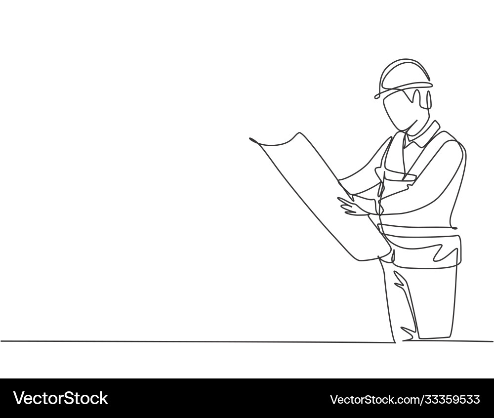 Single continuous line drawing young Royalty Free Vector