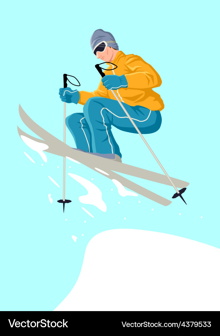 Skiing Royalty Free Vector Image - VectorStock