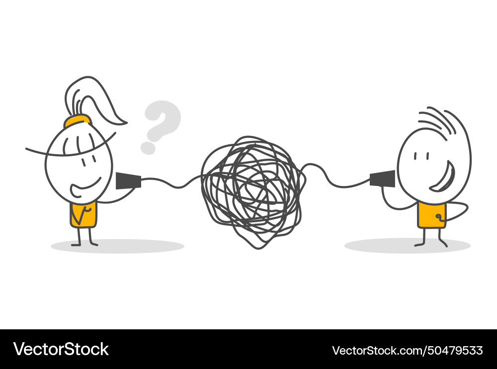 Stick figures bad communication misunderstanding Vector Image