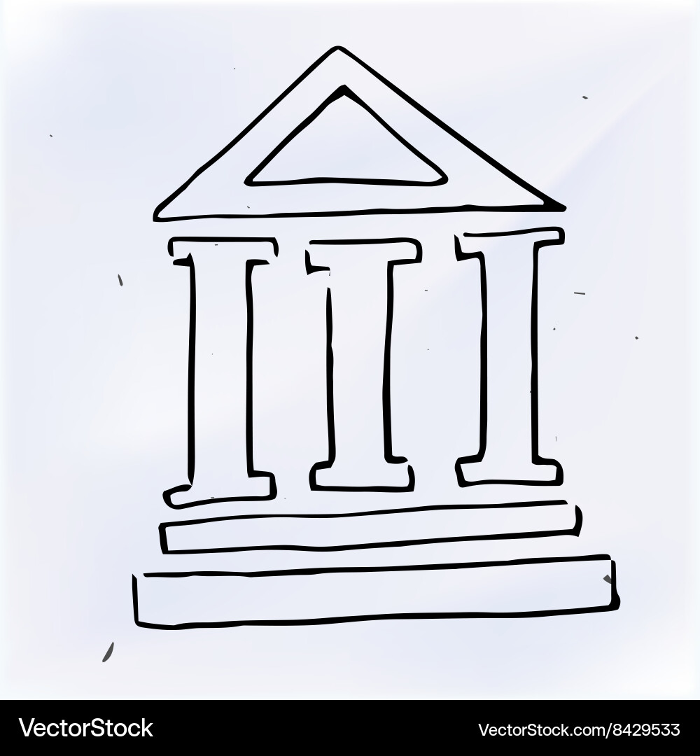 Three pillars of the building Royalty Free Vector Image