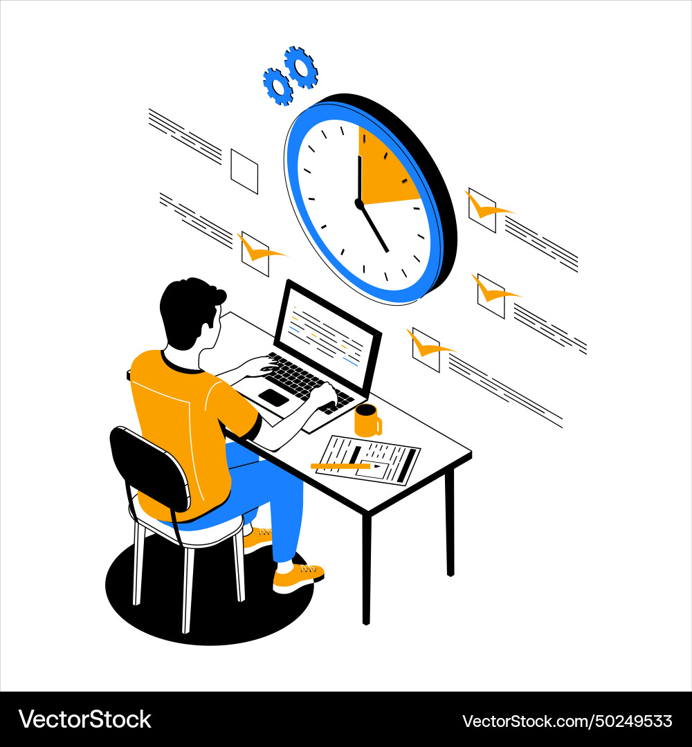 Time management people organize productive Vector Image
