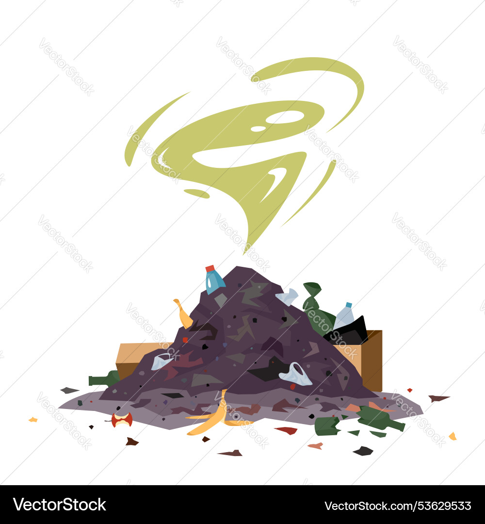 Trash pile icon in cartoon style Royalty Free Vector Image