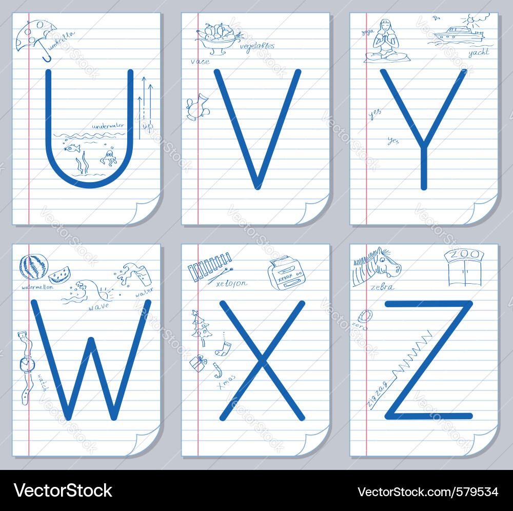 Alphabet sketch Royalty Free Vector Image - VectorStock