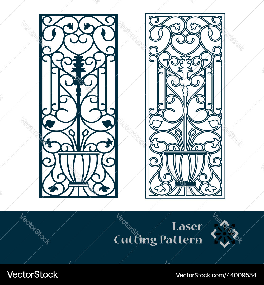 Art deco laser cut pattern decorative panel Vector Image