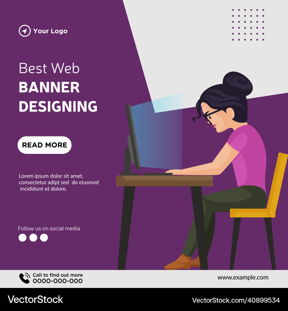Banner design of graphic designer Royalty Free Vector Image
