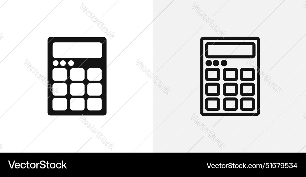 Calculator icon set Royalty Free Vector Image - VectorStock