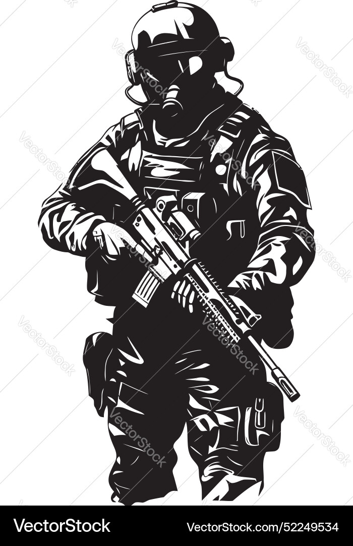 Combat dominance black icon design for gun Vector Image
