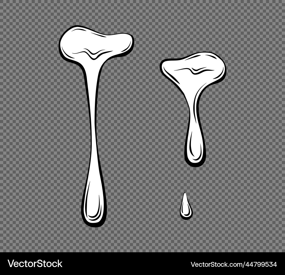 Dripping liquid outline on a transparent Vector Image