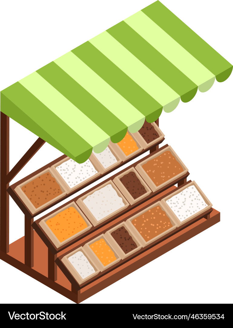 Farm seed stall composition Royalty Free Vector Image