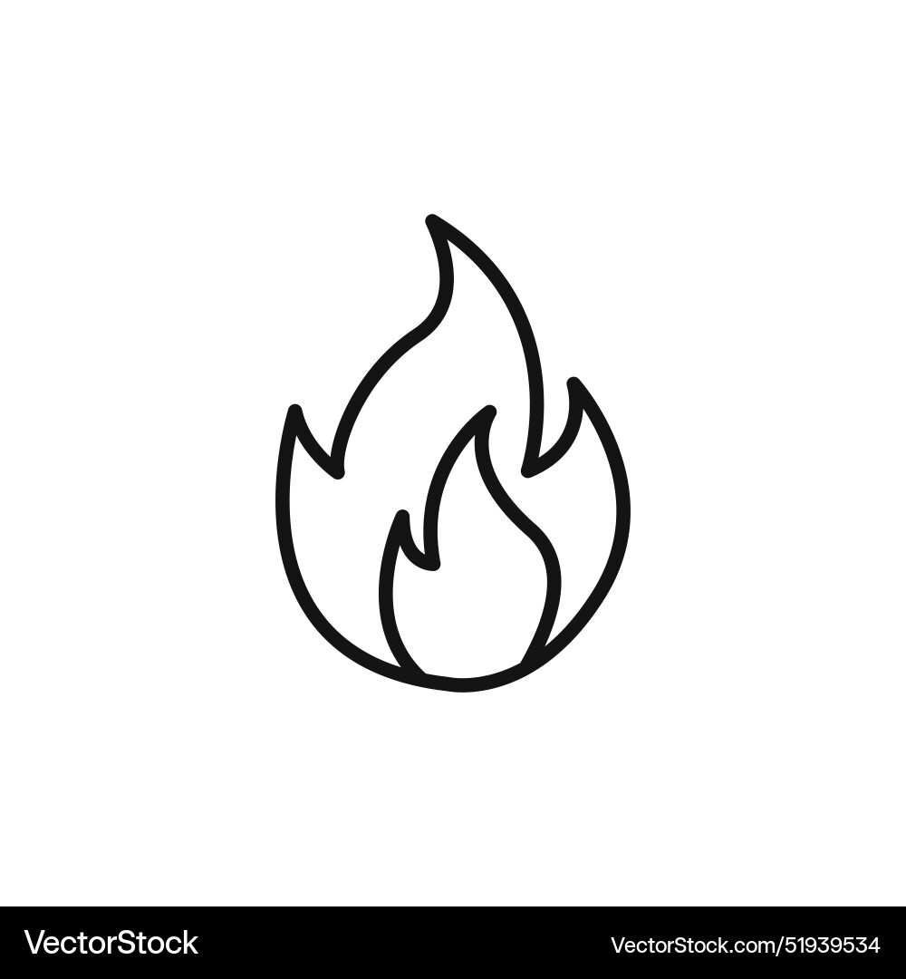 Fire icon logo sign outline Royalty Free Vector Image