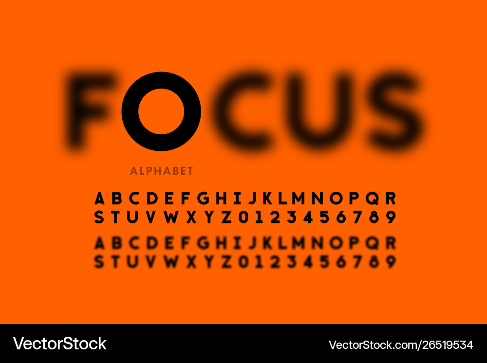 Focus Font Collection Royalty Free Vector Image