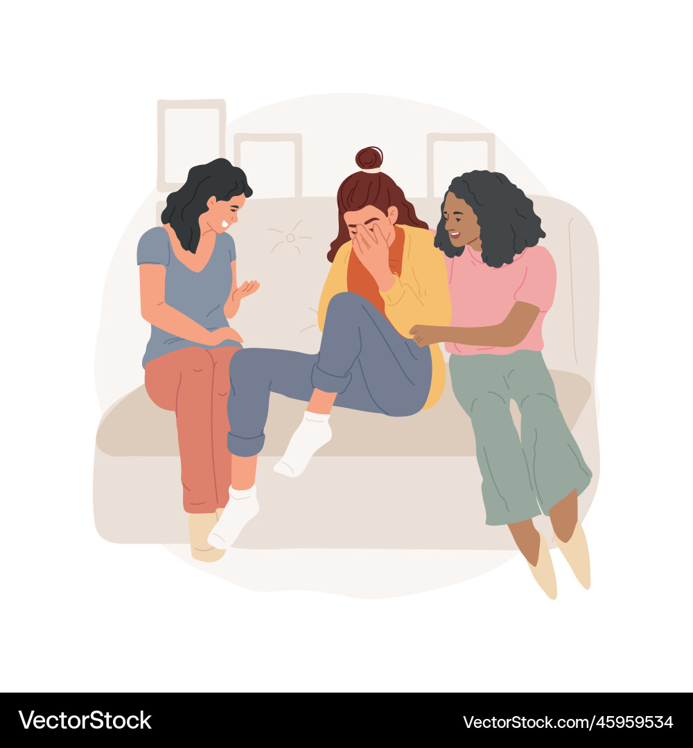 Friends support isolated cartoon Royalty Free Vector Image