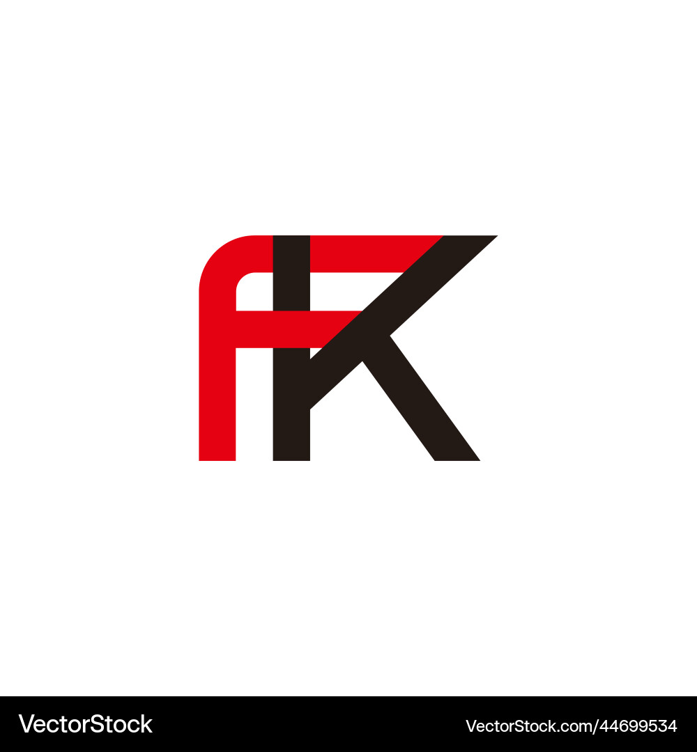 Letter fk linked colorful simple logo Royalty Free Vector