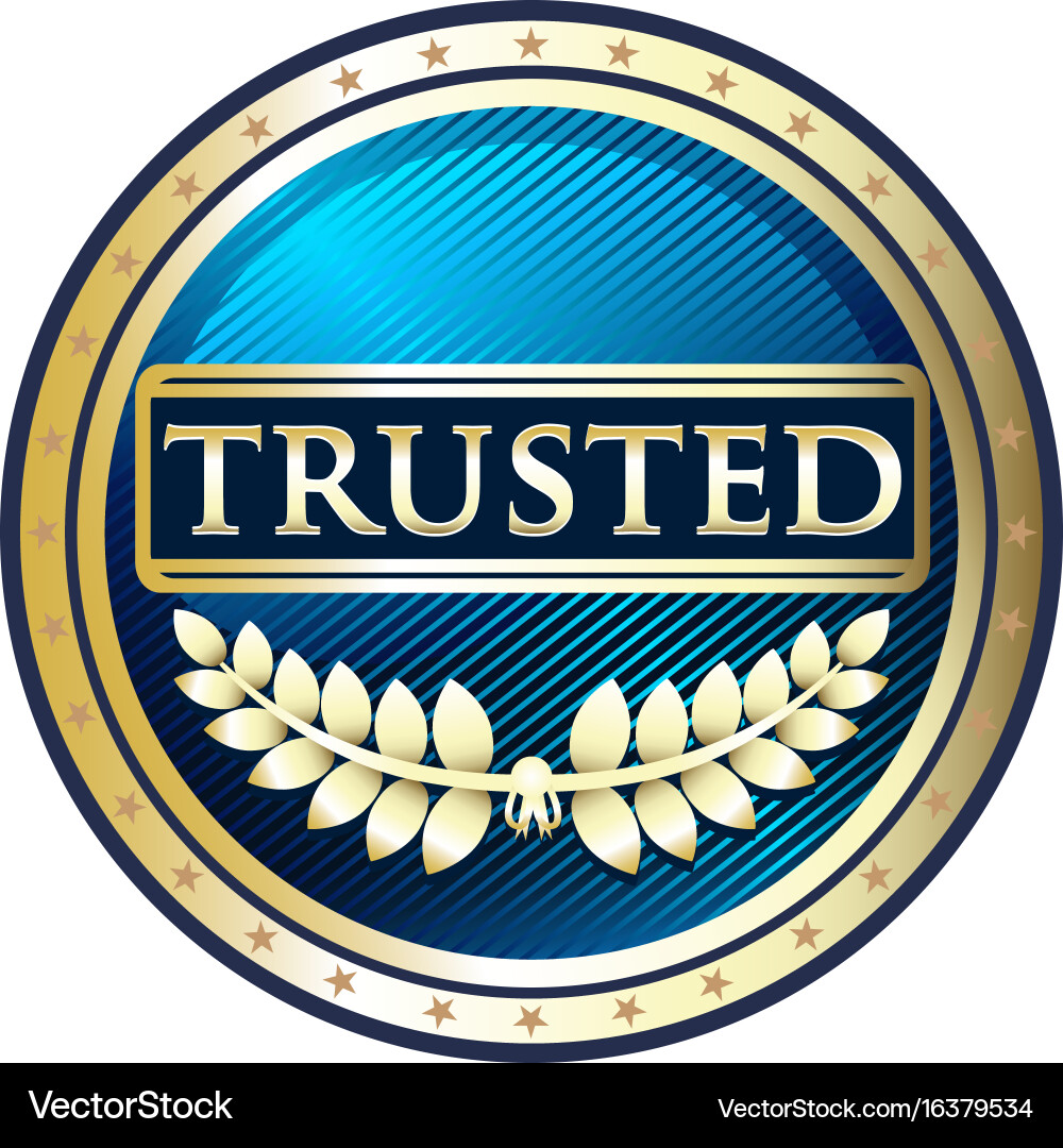 Trusted blue icon Royalty Free Vector Image - VectorStock