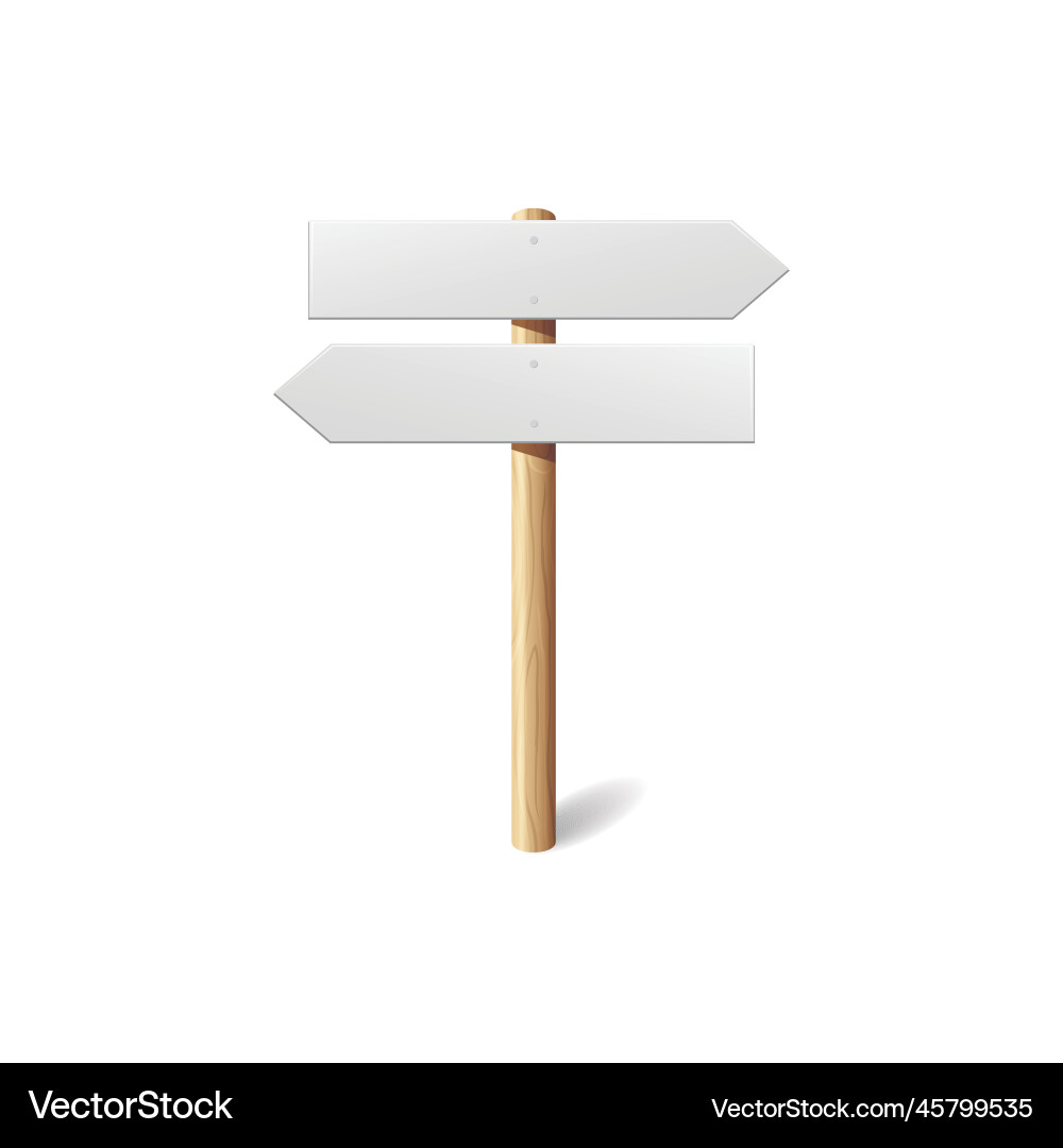 Blank signboard empty signage banner white sign Vector Image