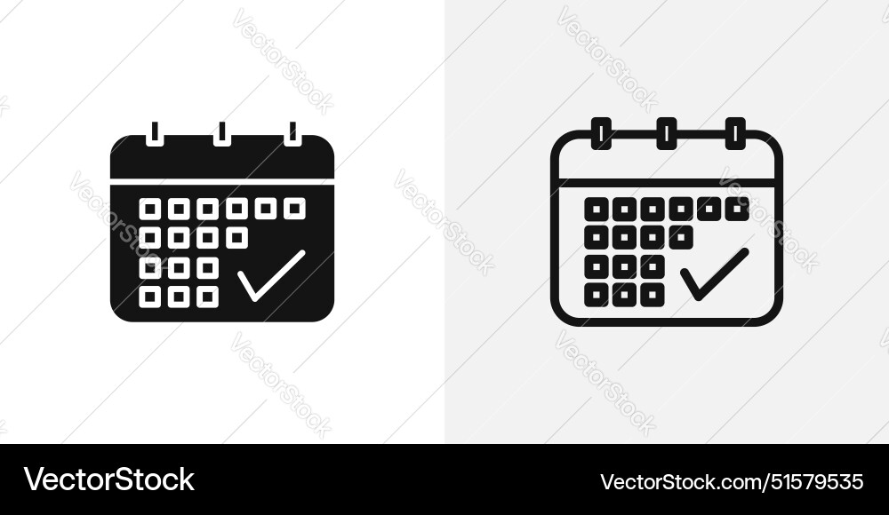 Calendar check icon icon set Royalty Free Vector Image