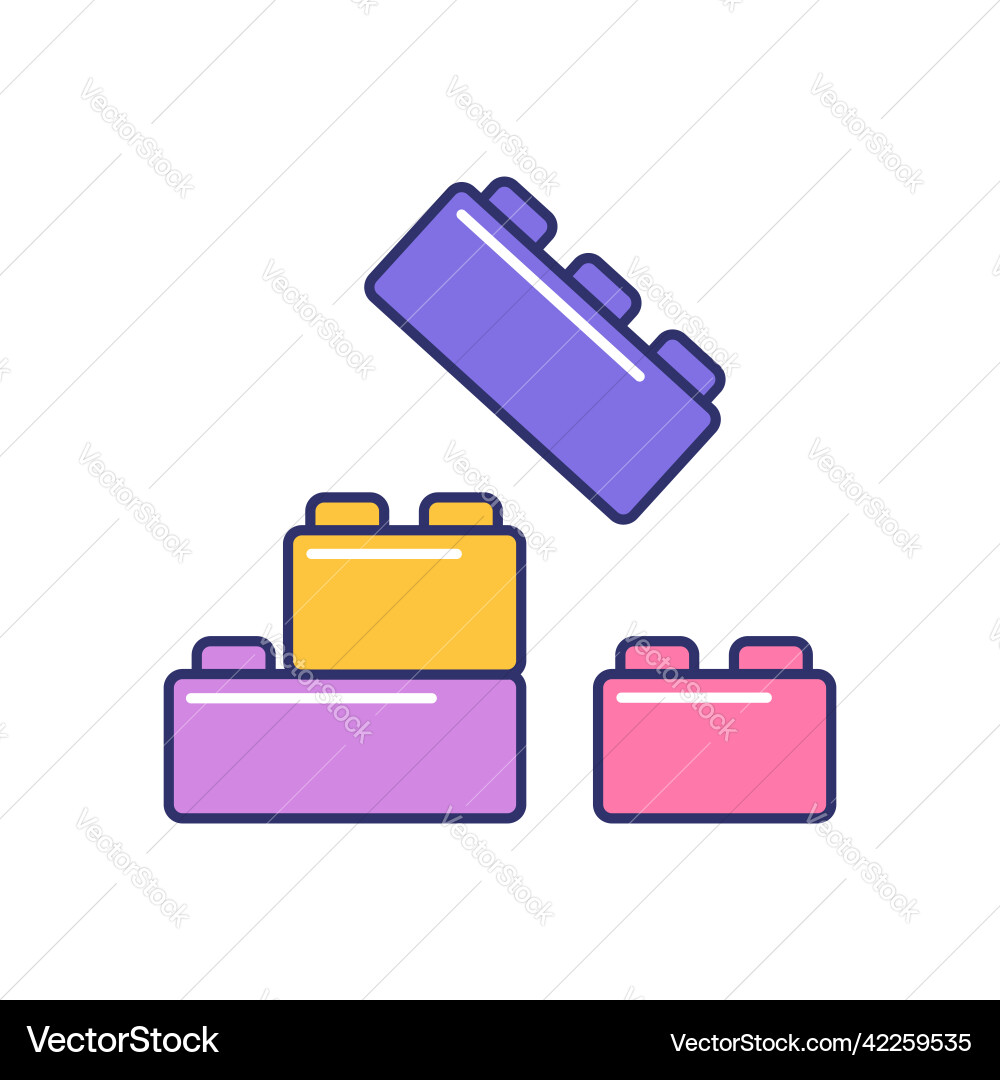 Cartoon lego on white Royalty Free Vector Image