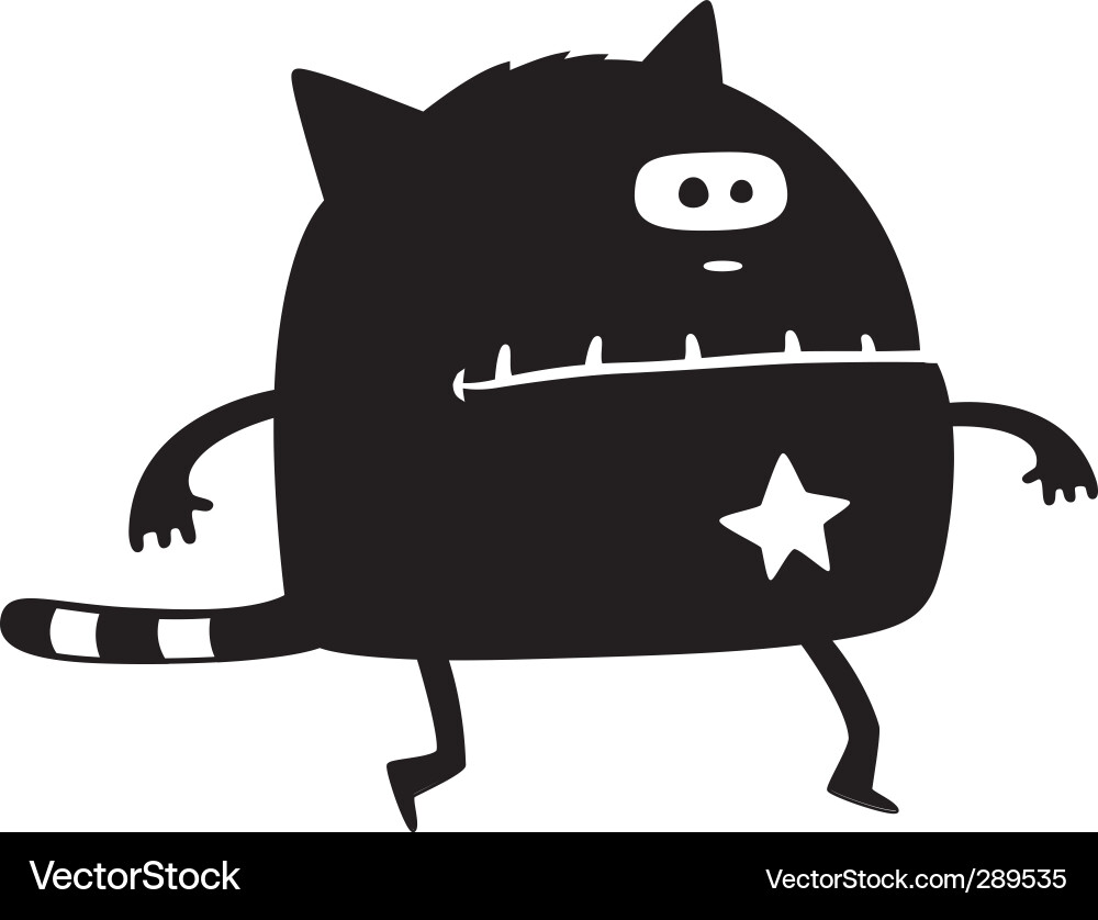 Cute Cartoon Cat with Star Royalty Free Vector Image