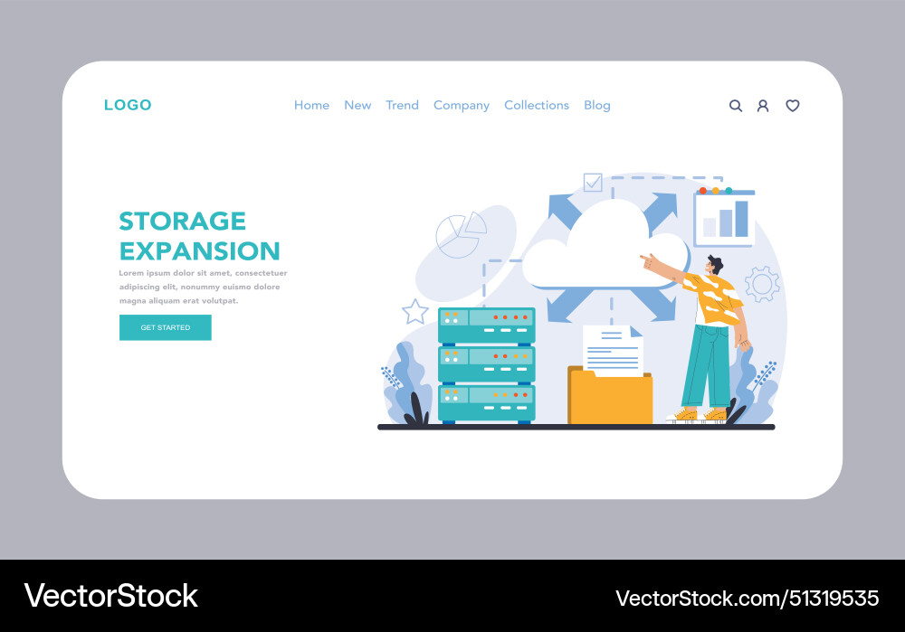 Data storage concept flat Royalty Free Vector Image