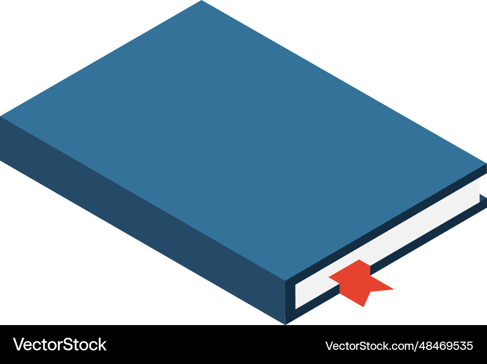 Hardcover book isometric icon reading Royalty Free Vector