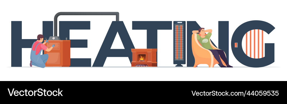 Heating system concept Royalty Free Vector Image