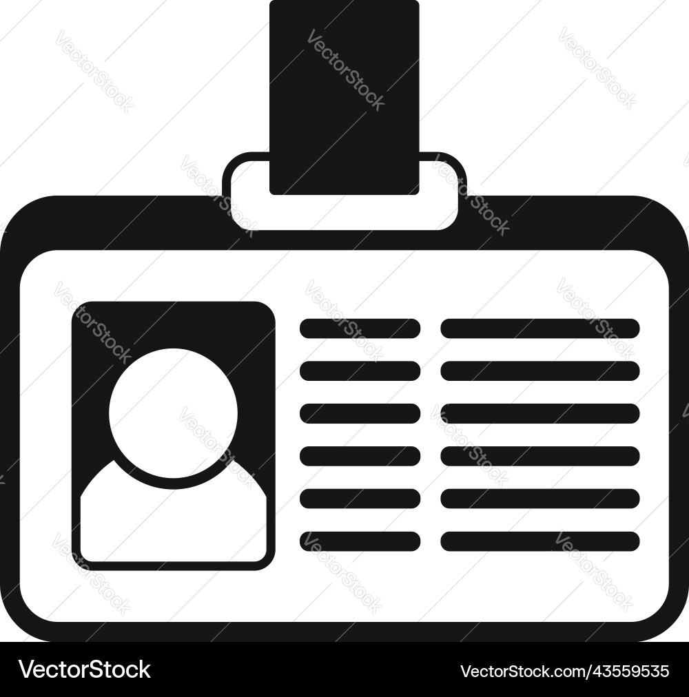 Id card tag icon simple photo access Royalty Free Vector