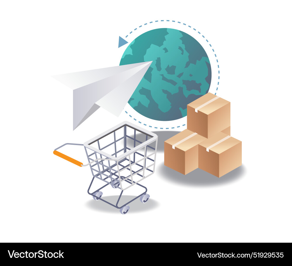Logistics of global package delivery Royalty Free Vector