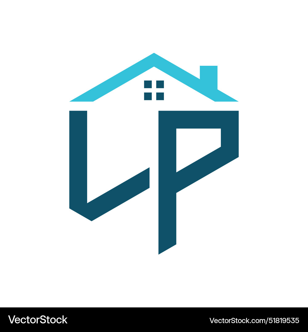Lp house logo design template letter Royalty Free Vector