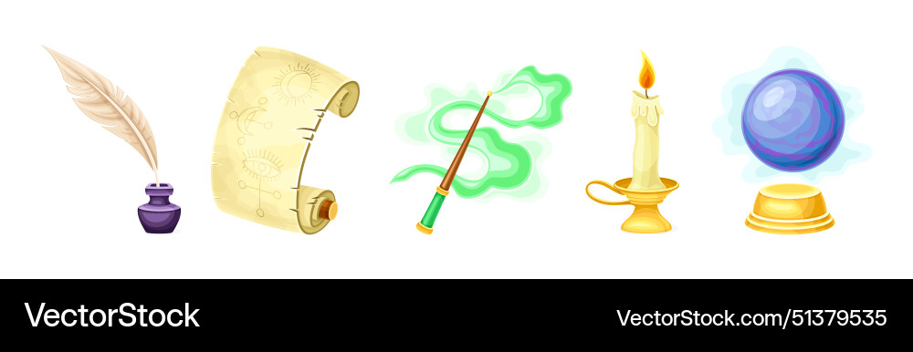Magical object and witchcraft magician equipment Vector Image
