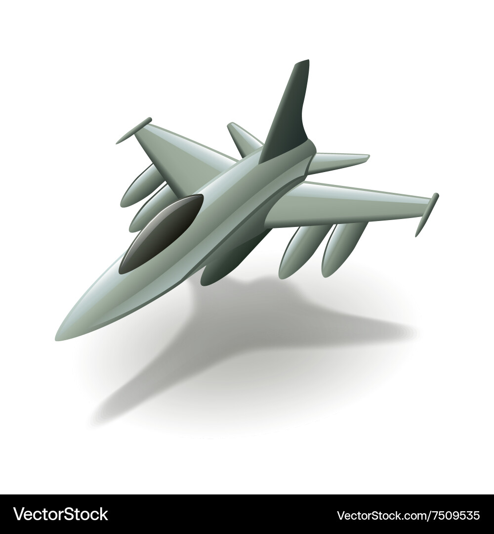 Military aircraft isolated on white Royalty Free Vector