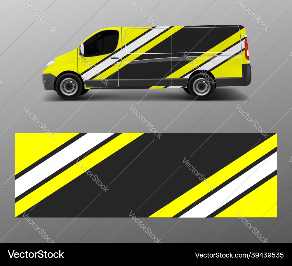 Modern Cargo Van Stripes Royalty Free Vector Image