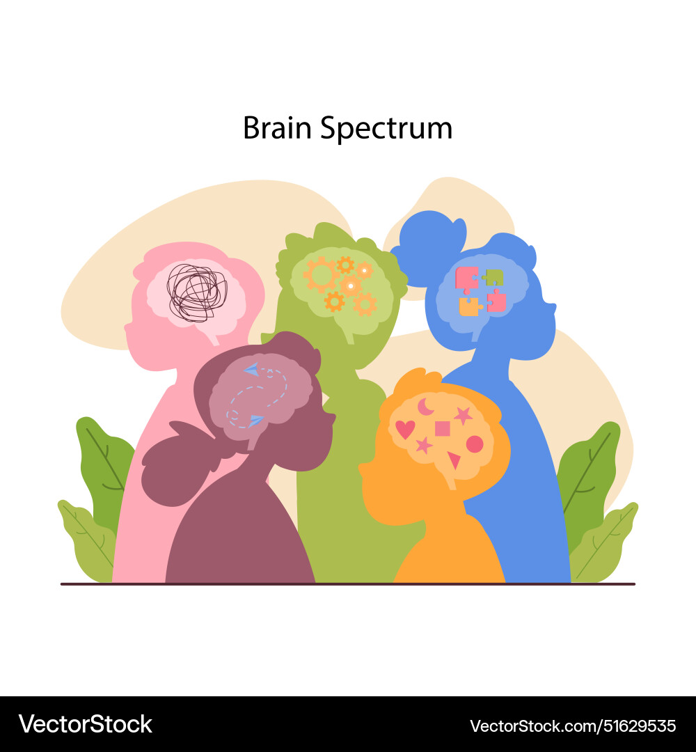 Neurodiversity cognitive development spectrum Vector Image