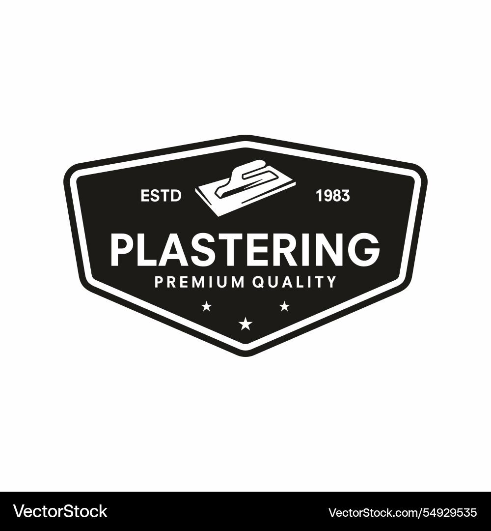 Plastering vintage template on isolated white Vector Image